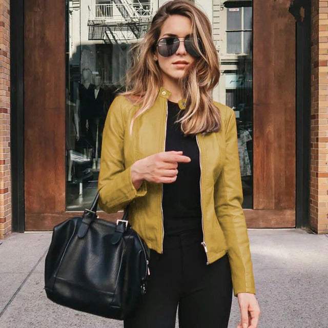 Luna’s City Pulse Minimal-Zip Biker Jacket – Luna Mae